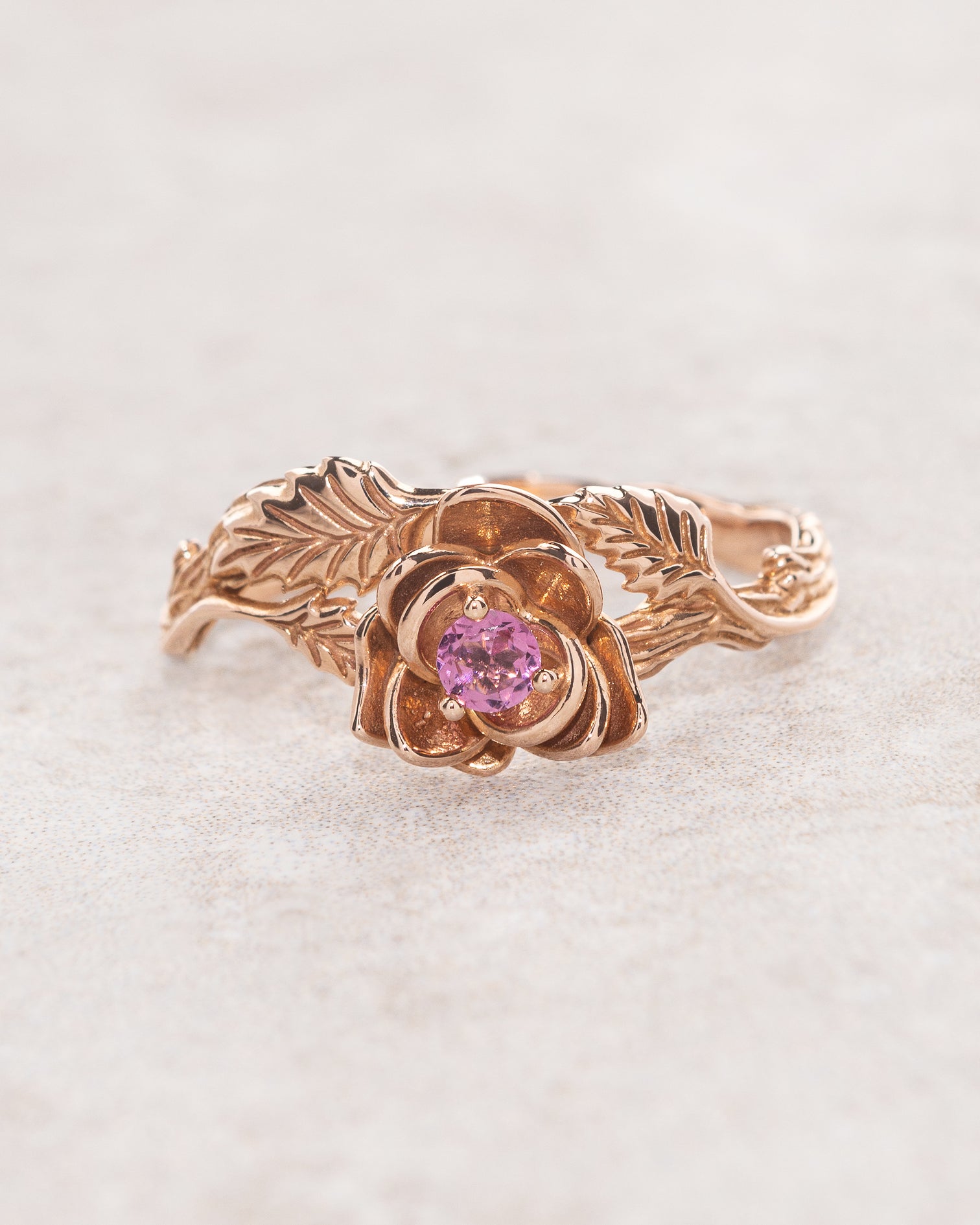 Rose Shaped Ring | Flower Engagement Ring | Natural Gold Rings – Eden ...