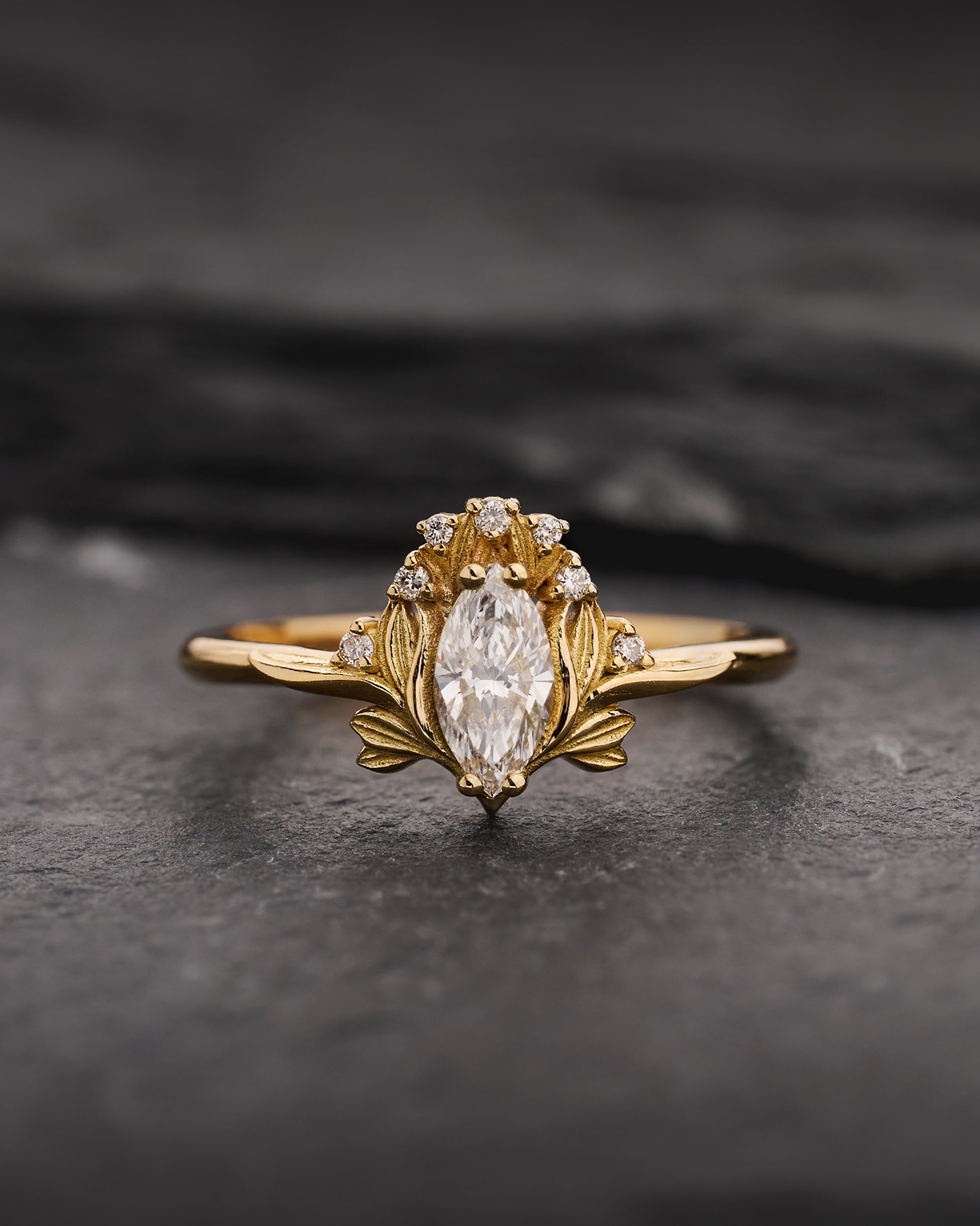 Flower Design Engagement Ring with Lab Grow Diamonds – Eden Garden Jewelry™