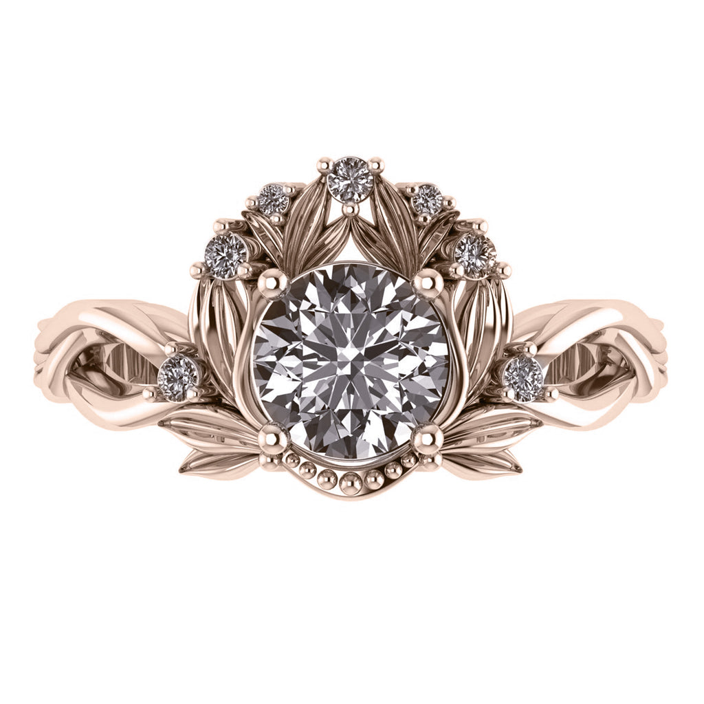 Nika | custom engagement ring setting, round gemstone 6.5 mm | Eden ...