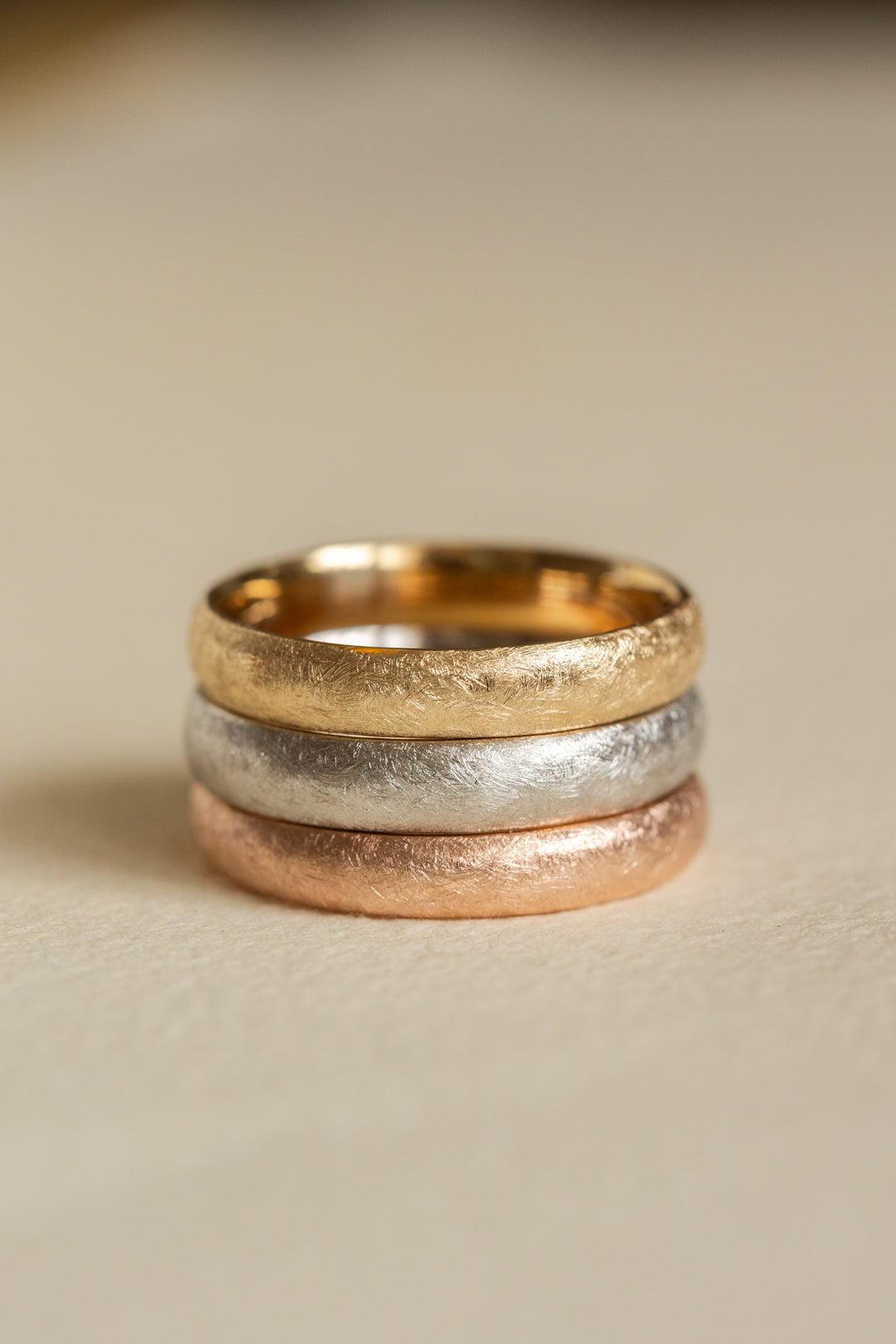 White Gold 5mm Wide Band: Matte Finish Ice Wedding Rings – Eden Garden ...