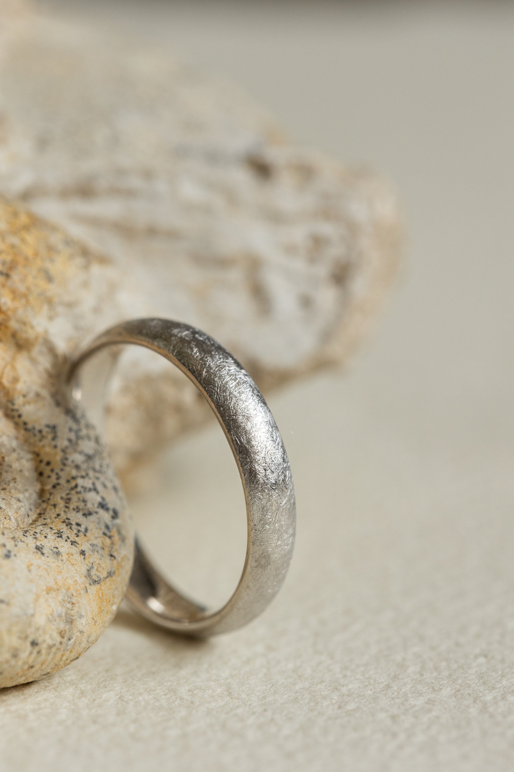 White Gold 5mm Wide Band: Matte Finish Ice Wedding Rings – Eden Garden ...