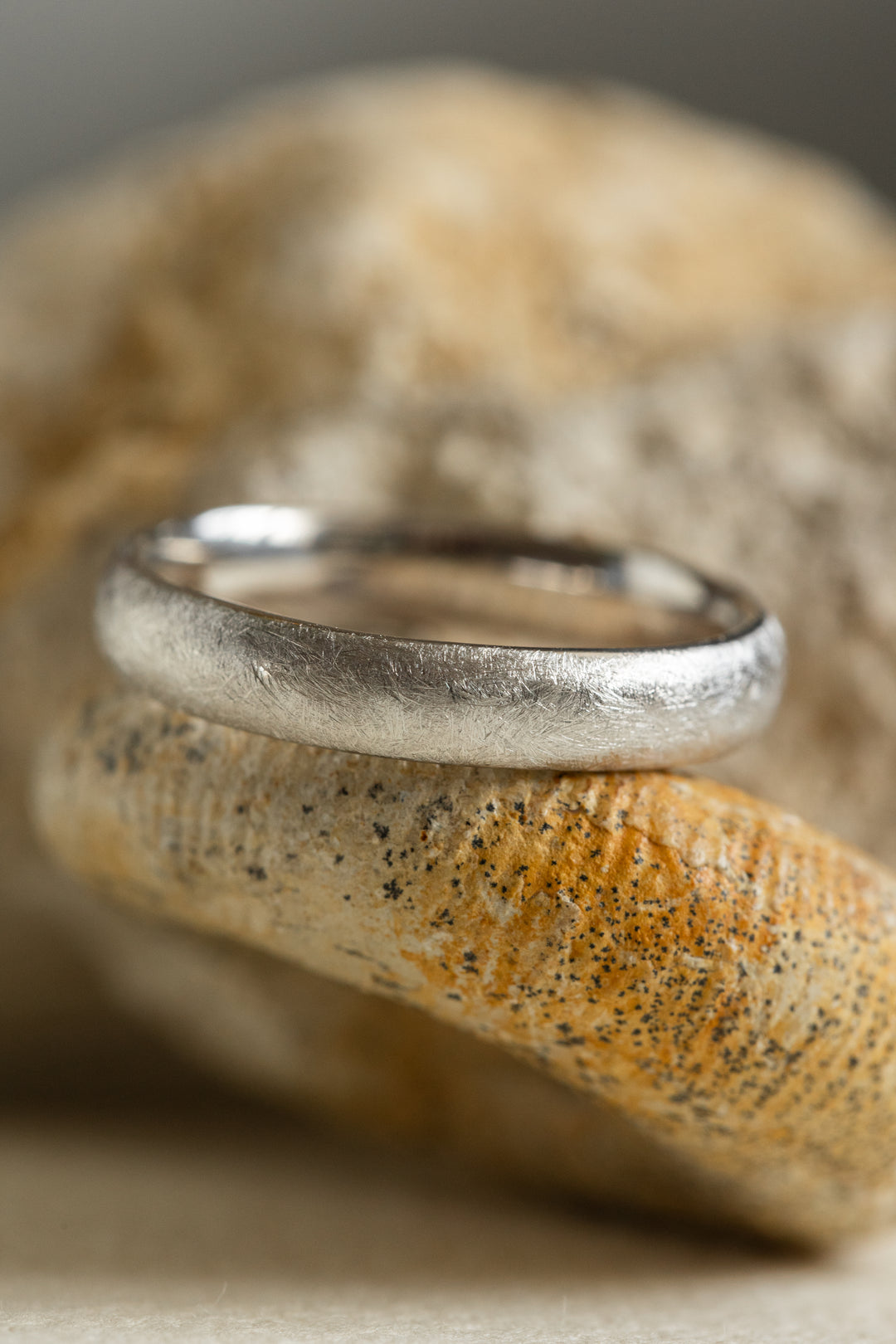 White Gold 5mm Wide Band: Matte Finish Ice Wedding Rings – Eden Garden ...