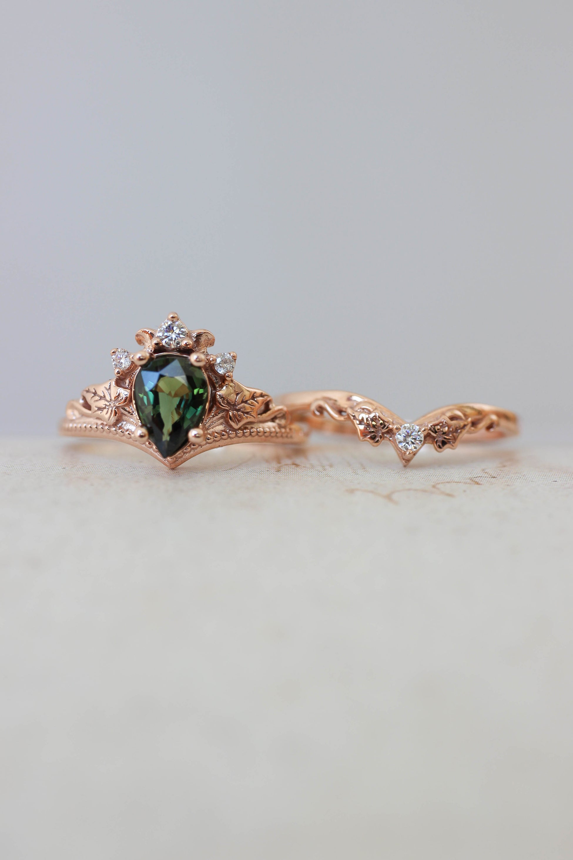 Green Sapphire Engagement Ring | Nature Inspired Wedding Bands – Eden ...